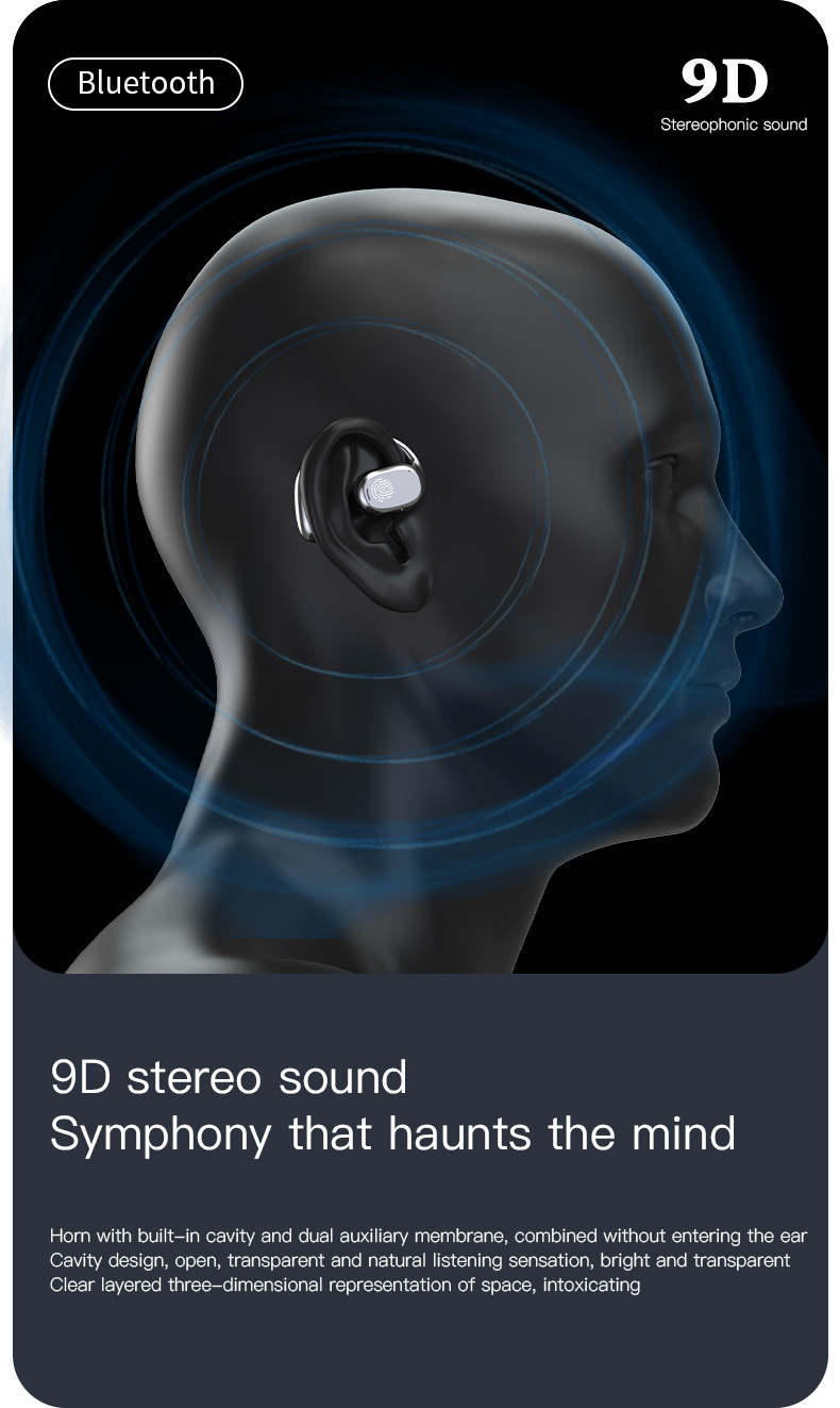 GT208 Earbuds Open-Ear Bluetooth 5.4 Earphones Premium Comfort Secure Ear-Hugging Fit High ...