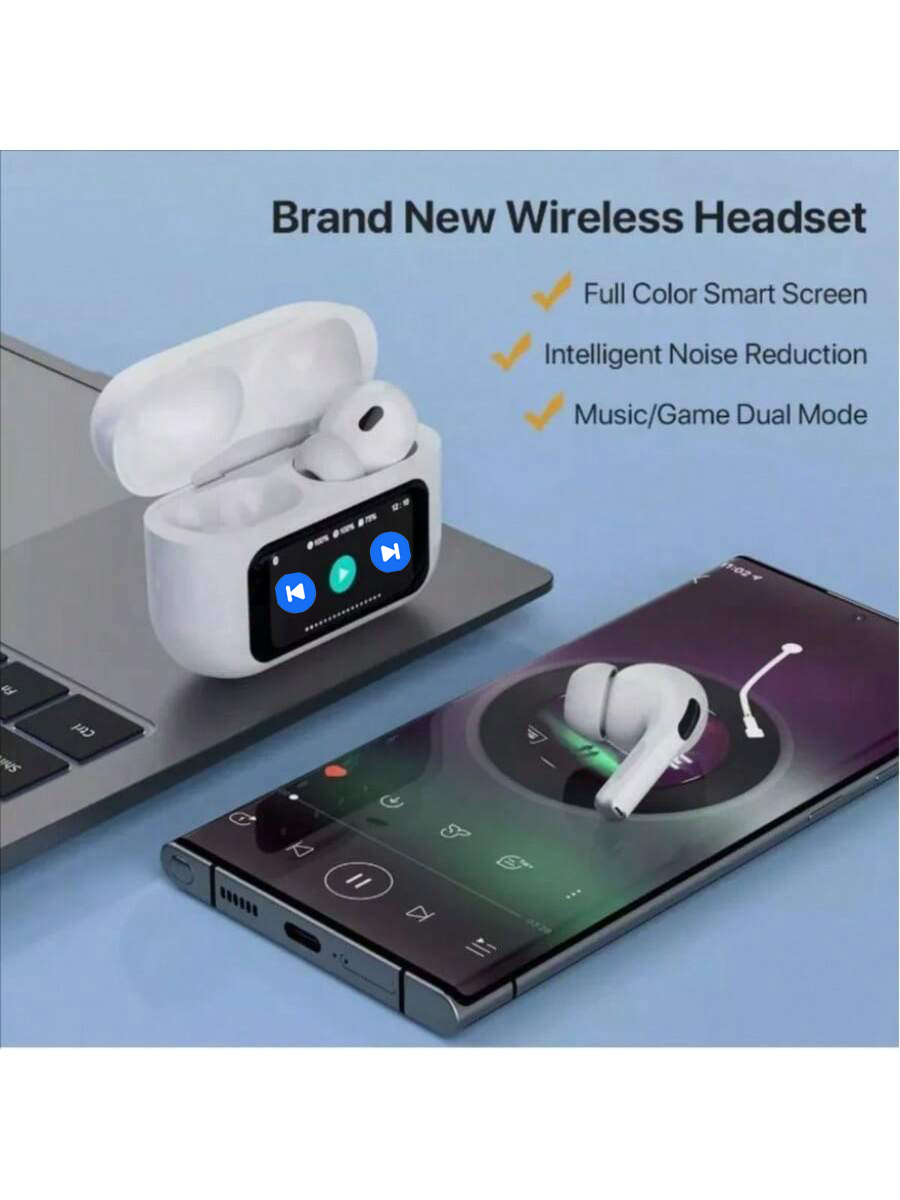 Compact Bluetooth Earbuds with Smart Display, HIFI Sound, Transparent ...