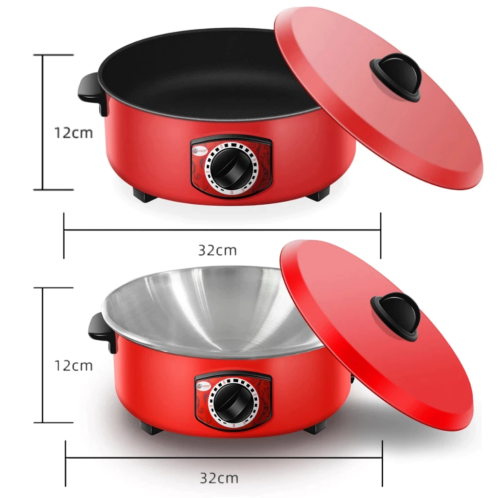 4L Multi functional Electric Frying Pan Steaming Stewed Hot Pot ...