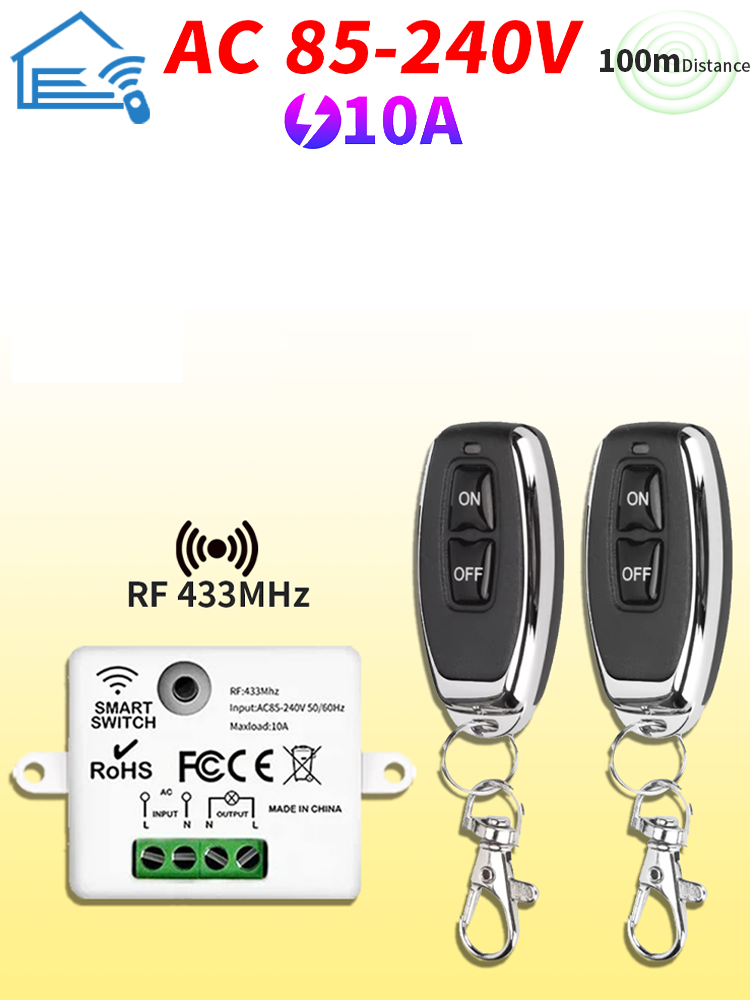 Universal 433MHz Remote Control with 100m Control Distance, 220V Smart ...