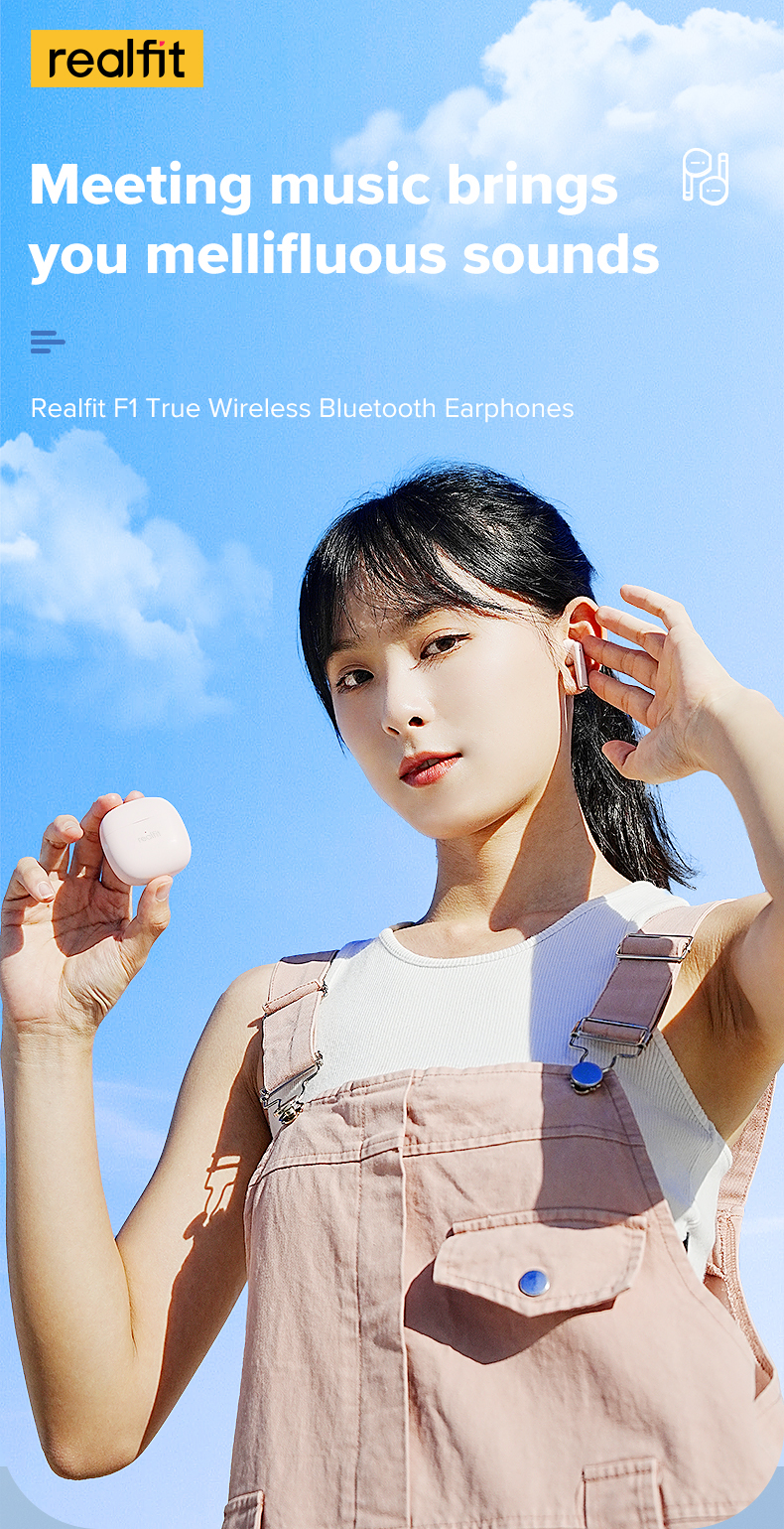 Realfit F1 TWS Wireless Bluetooth Earbuds Mini Sport Gaming Headset ...