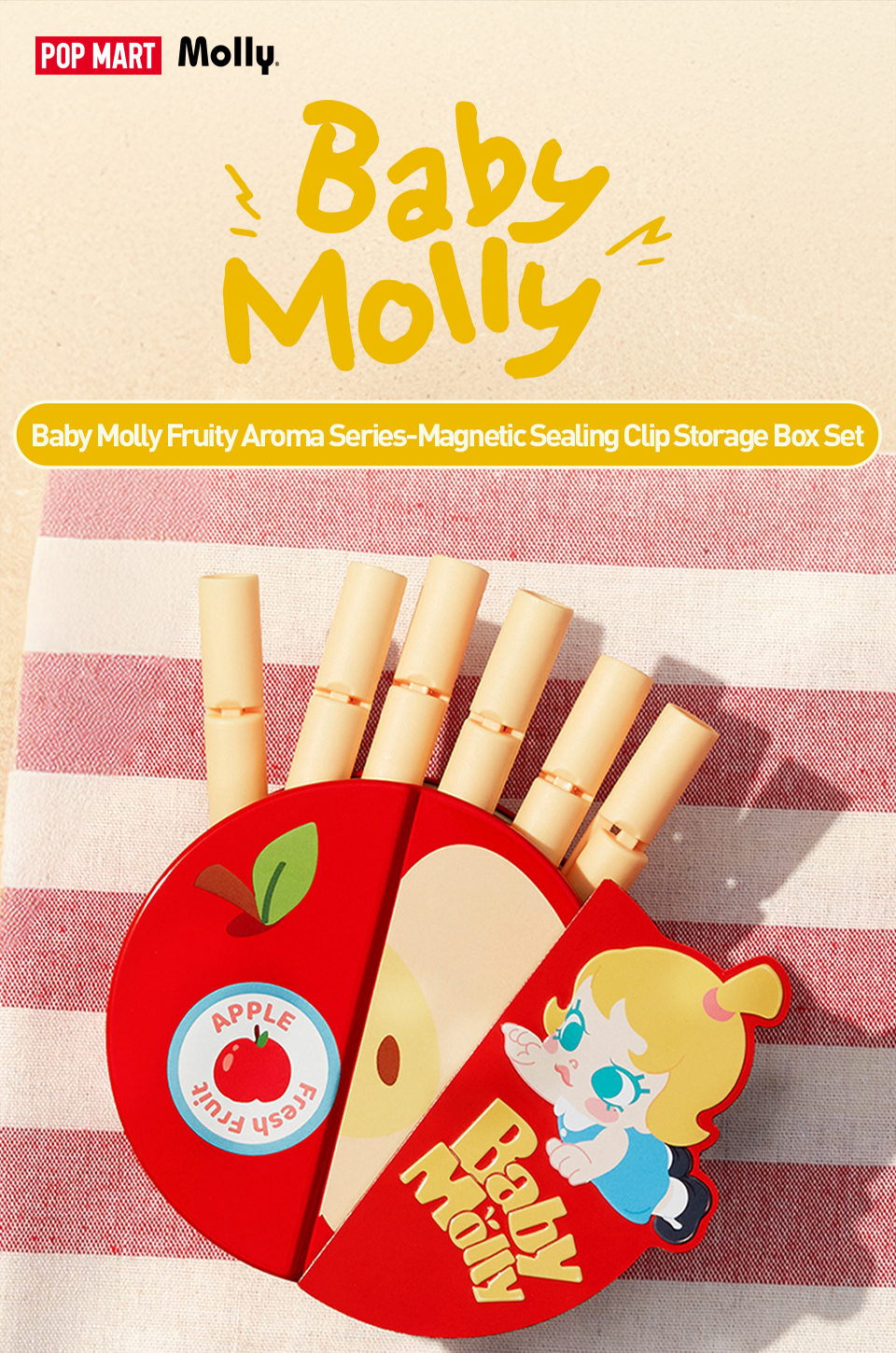 POP MART Baby Molly Fruity Aroma Series-Magnetic Sealing Clip Storage Box Set | Shopee Malaysia
