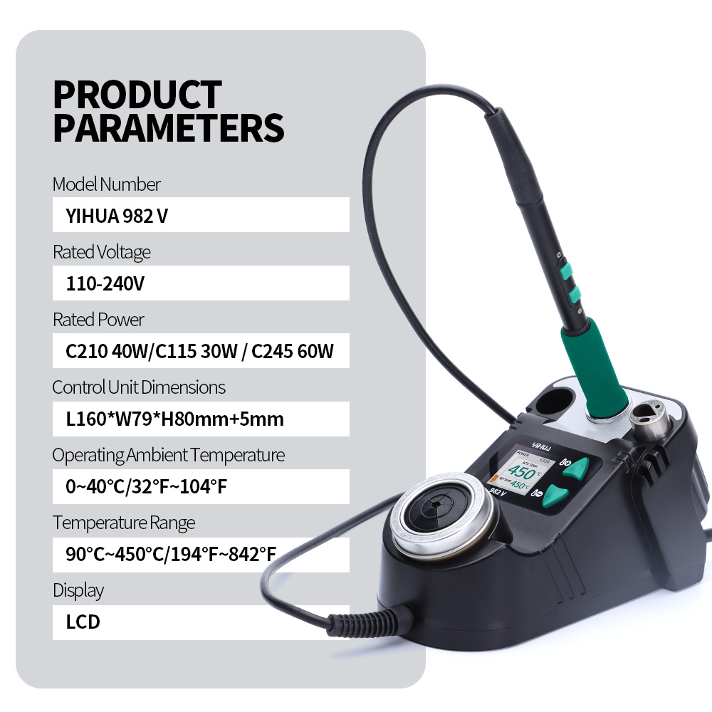 YIHUA 982-V Soldering Iron Station Wtih C210 Remote Control Handle ...