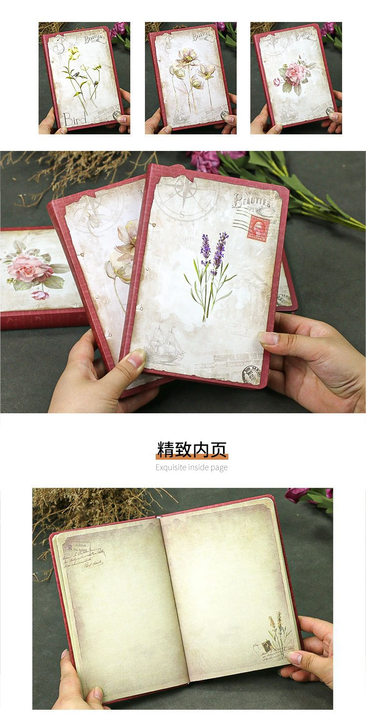 Retro Floral Journal Notebook European Retro Handbooks Diary Dream ...