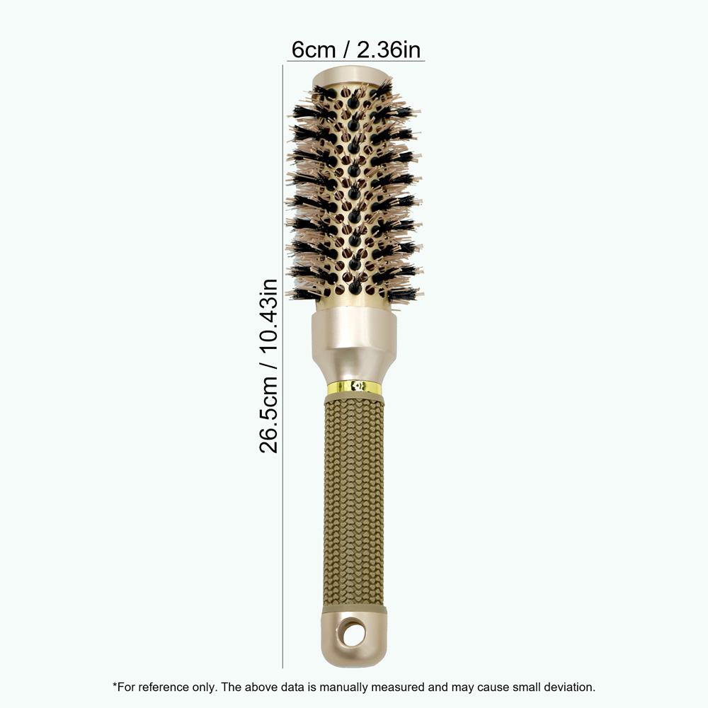 Professional round barrel hair brush with nylon bristles and ventilated ...