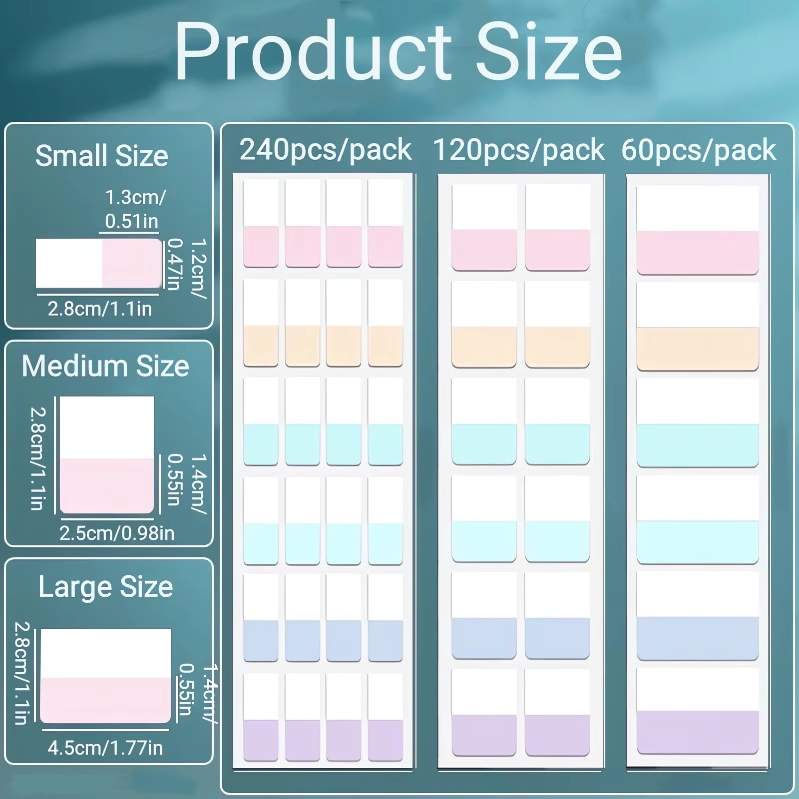 Set of 50-Sheet Colorful Index Tabs – Bright Page Markers & Sticky ...