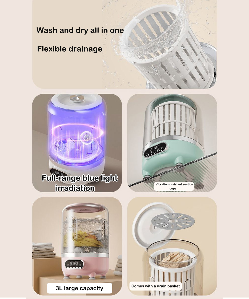Mesin Basuh 3L/2L Mini Washing Machine With Dryer Baby Clothes Socks ...