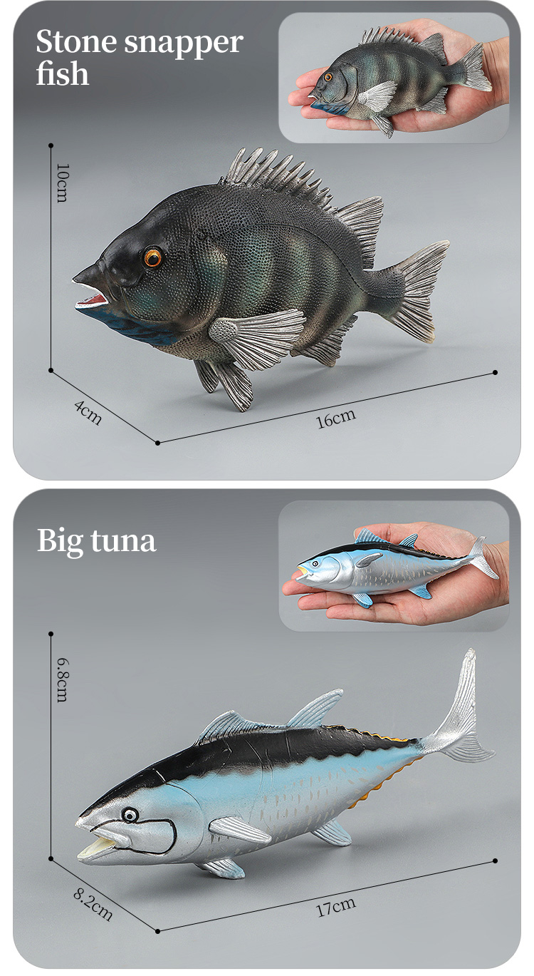 Sea Life Animals Model Action Figures Ocean Fish Tuna Sailfish Bass ...