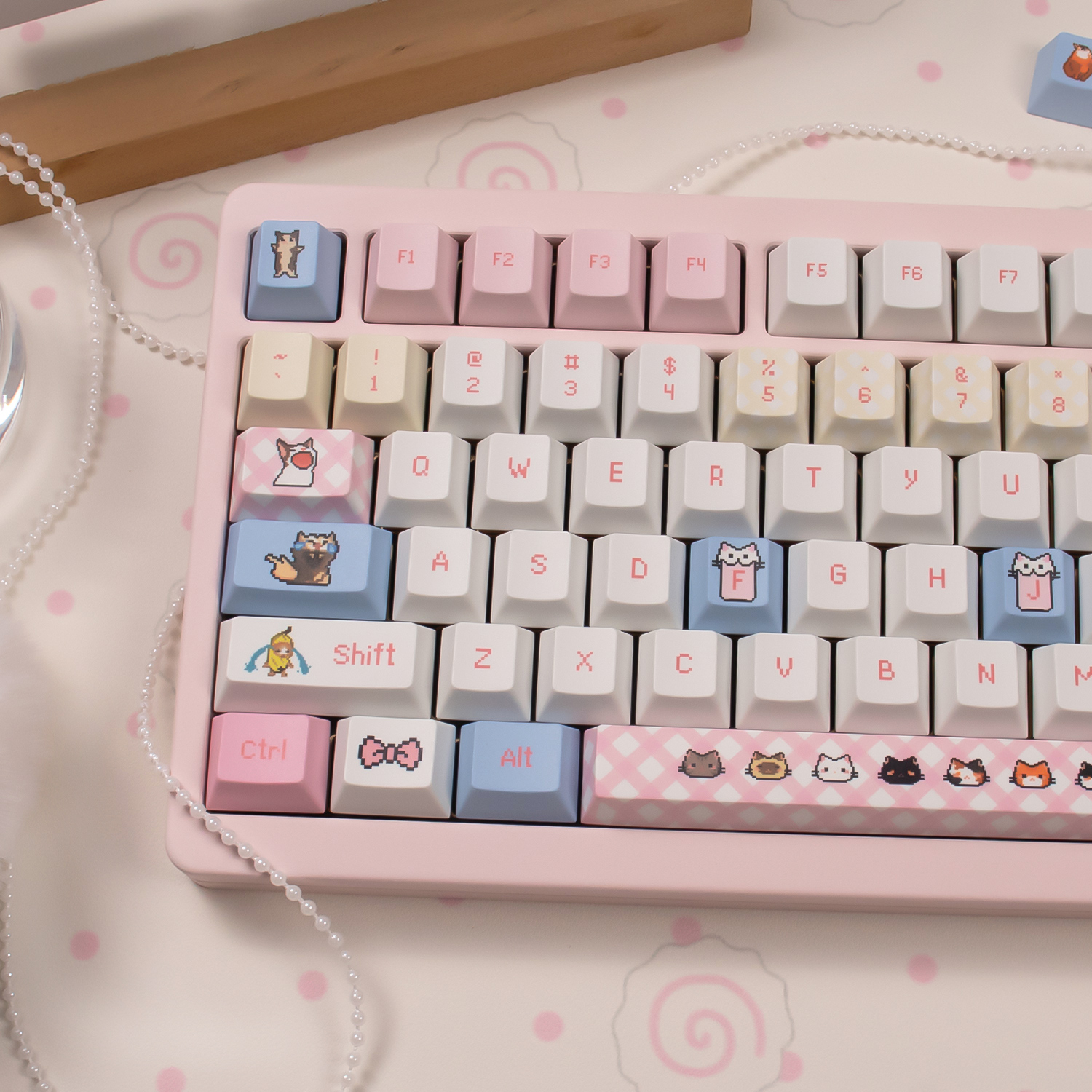 Pixel Cat Keycaps PBT cherry profile Emojis Keycap set for Mechanical ...