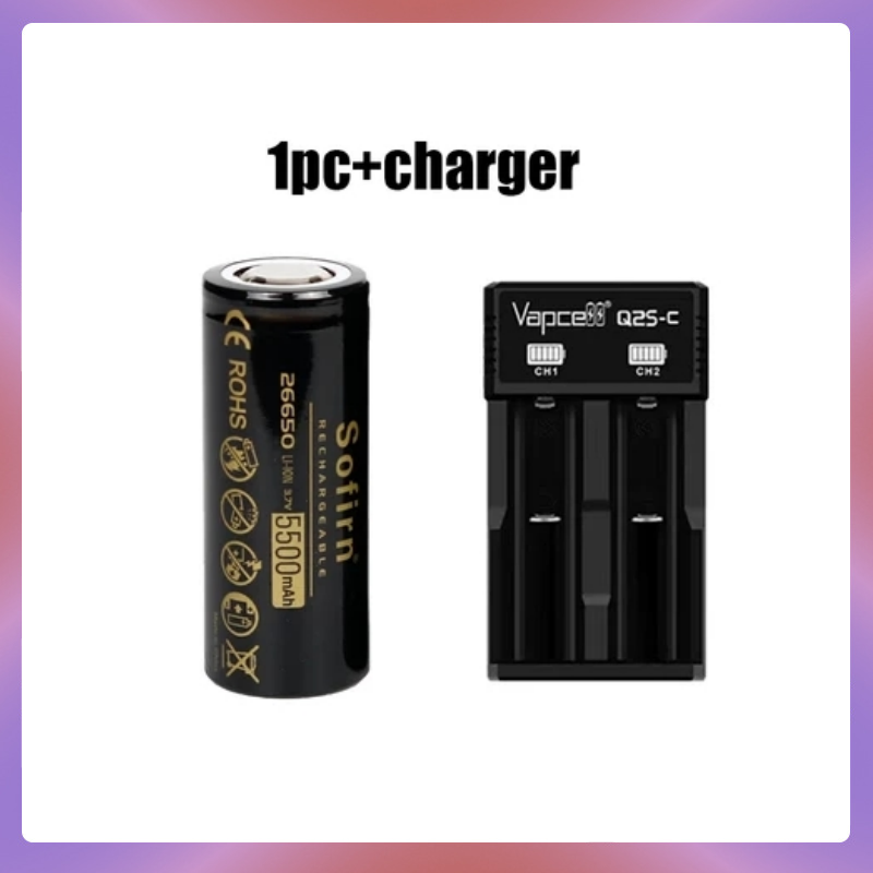 6650 5000mAh Flat Top Battery (Non-Protected) for Flashlights - High ...