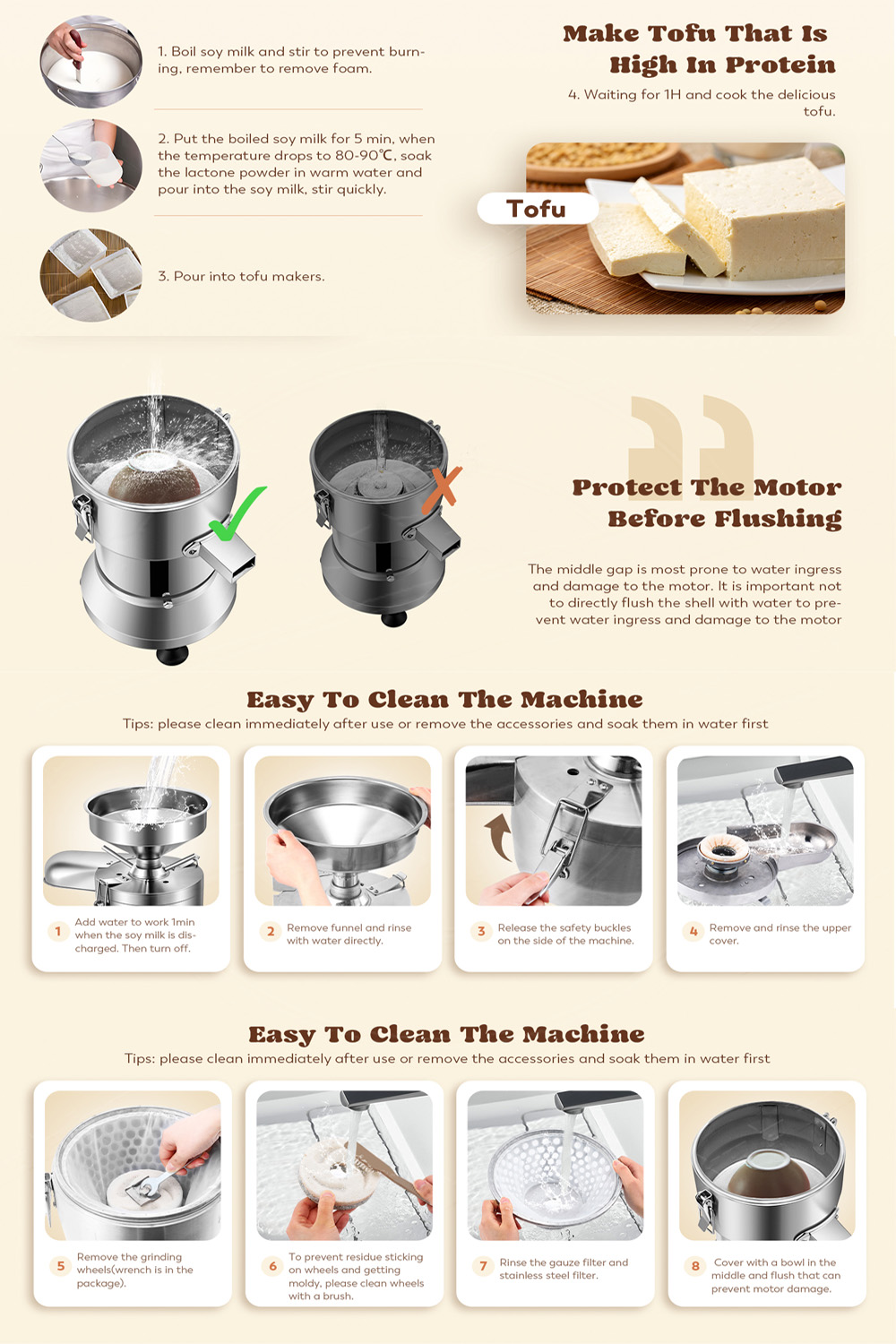 Soymilk Machine️️ Soya Bean Grinder 100pounds/h Mesin Kacang Soya ...