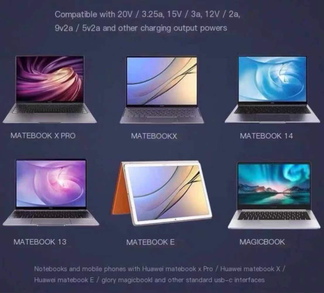 12H Deliver⚡For 65W huawei matebook Fast Charger Type-C to Type-C 1/1.5 ...