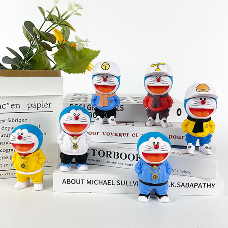 6Pcs 9.5cm-10.5cm Kawaii Anime Doraemon Pvc Action Figure Trendy ...