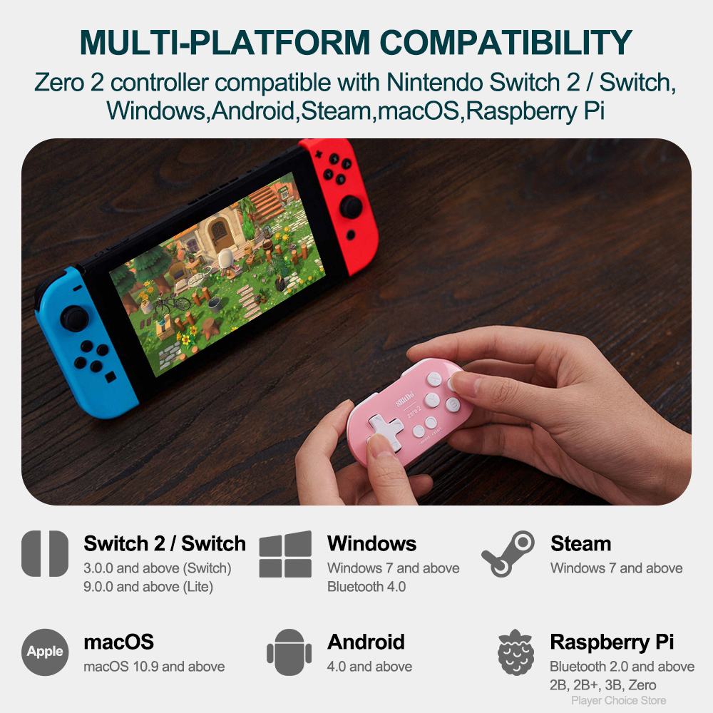 SALANGE 8BitDo Zero 2 for Nintendo Switch 2 Controller Gamepads PC Switch Steam Windows 10 11 ...