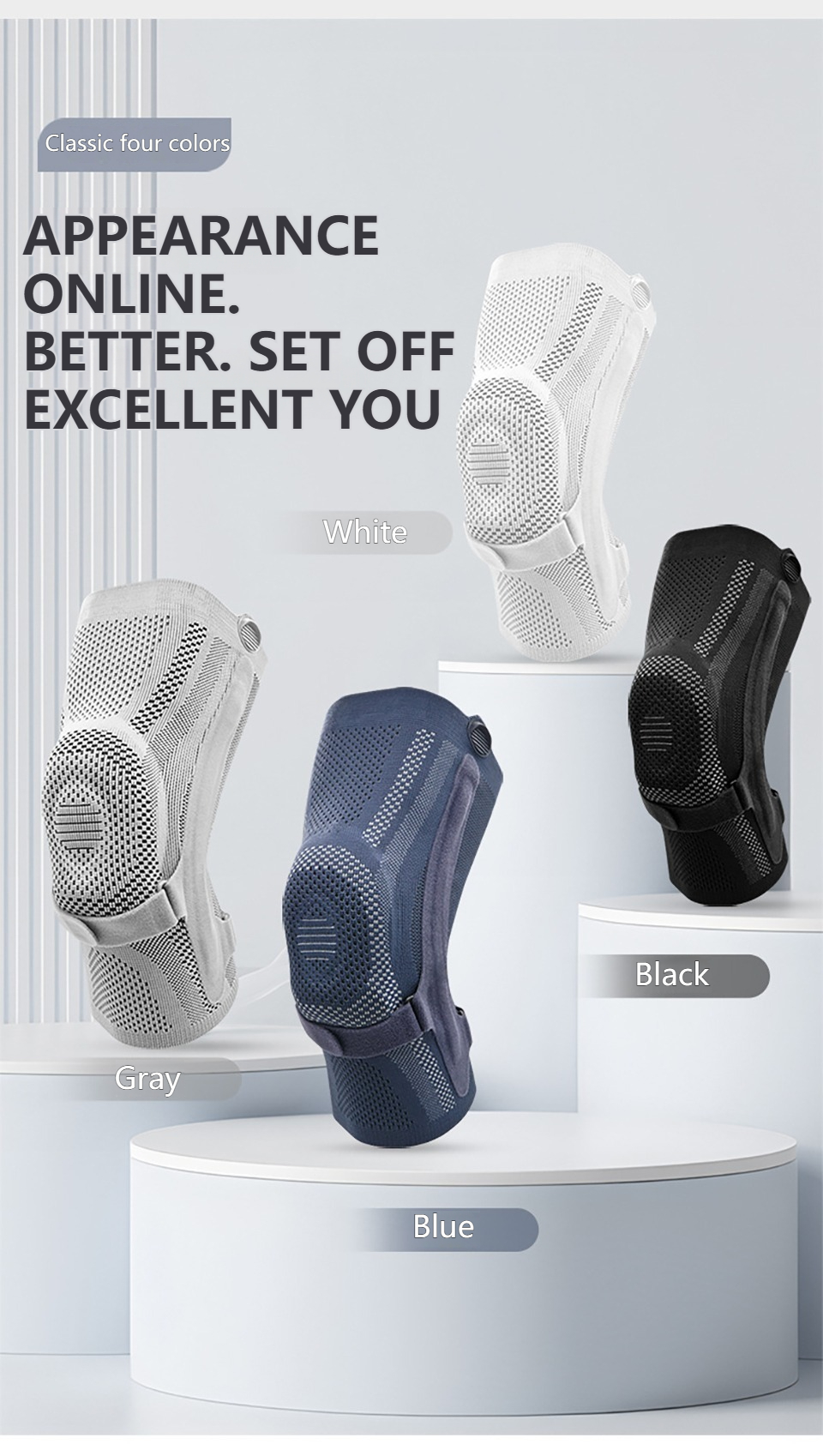 AOLIKES 1PCS Knee Brace with Patella Pad With Side Stabilizers for ...