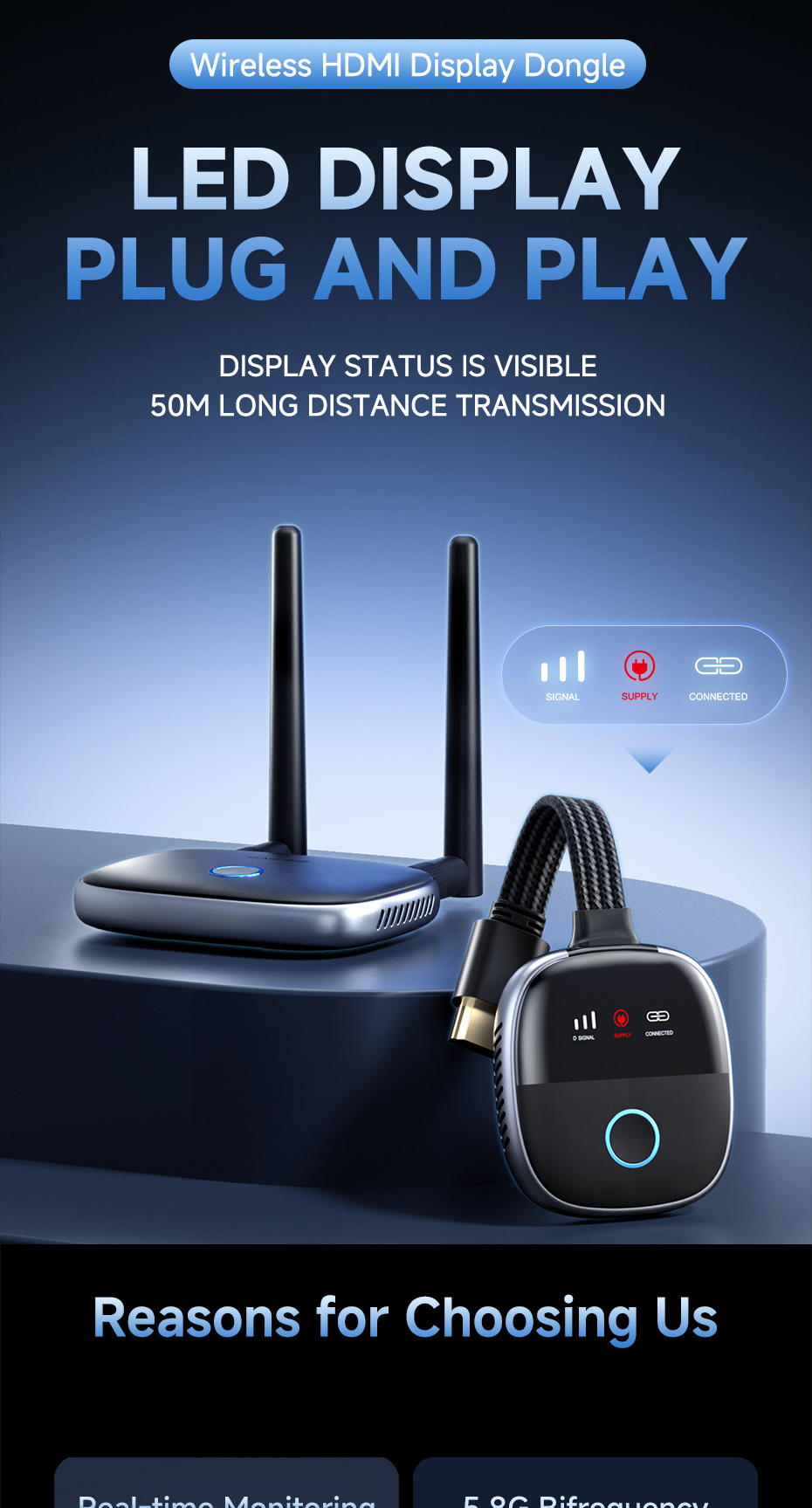 Hagibis Wireless HDMI Transmitter and Receiver Kit Wireless HDMI ...