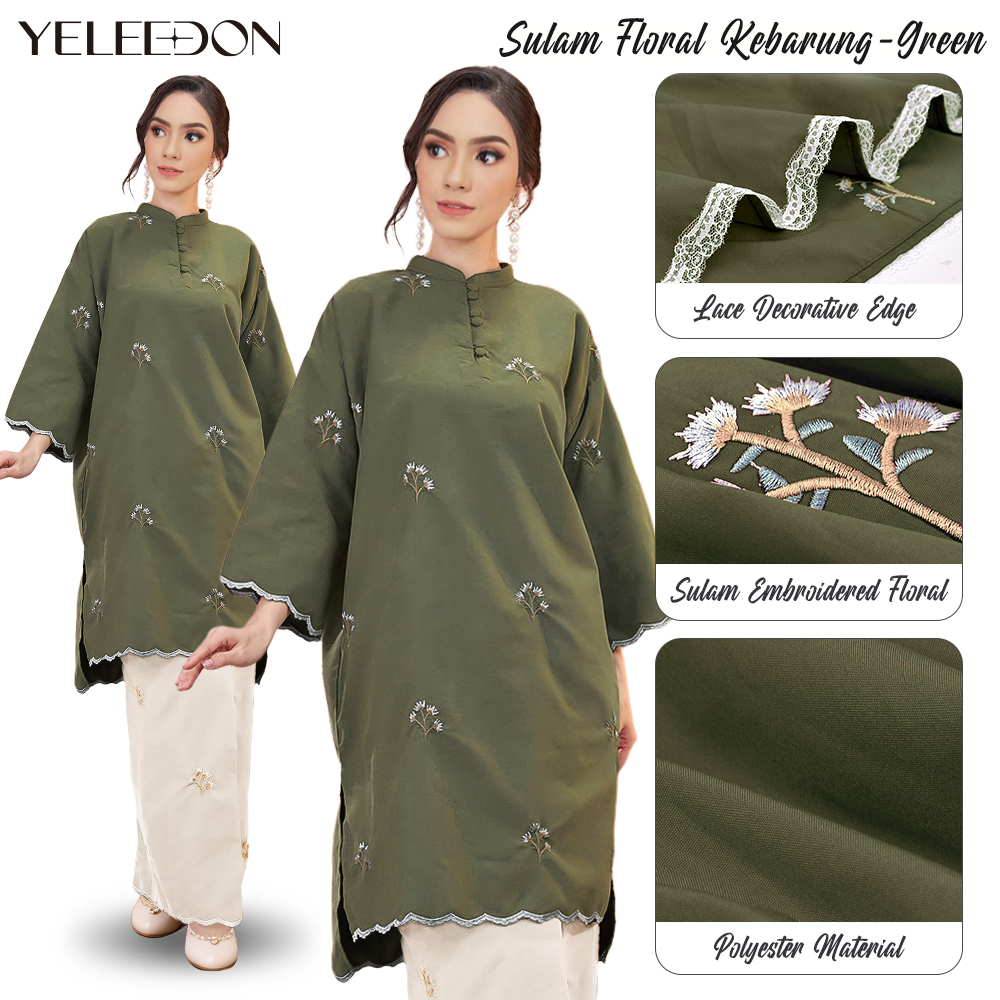 YELEEDON MARIA KEBARUNG BAJU LABUH SULAM Baju Kurung Kedah Moden Baju ...