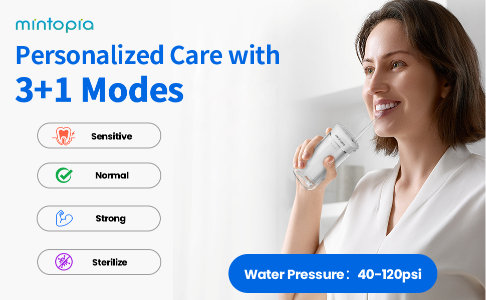 Mintopia UV Sterilization Water Flosser | Portable Oral Irrigator ...