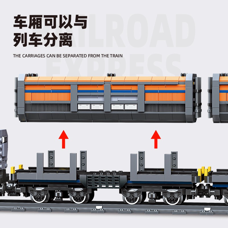 Railway Express Train Building Blocks 1827 Pcs JIE STAR Train Bricks ...