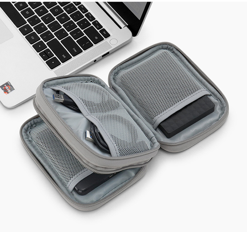 PU Leather Dual Layer External Hard Disk Organizer Bag 2.5 inches Hard ...