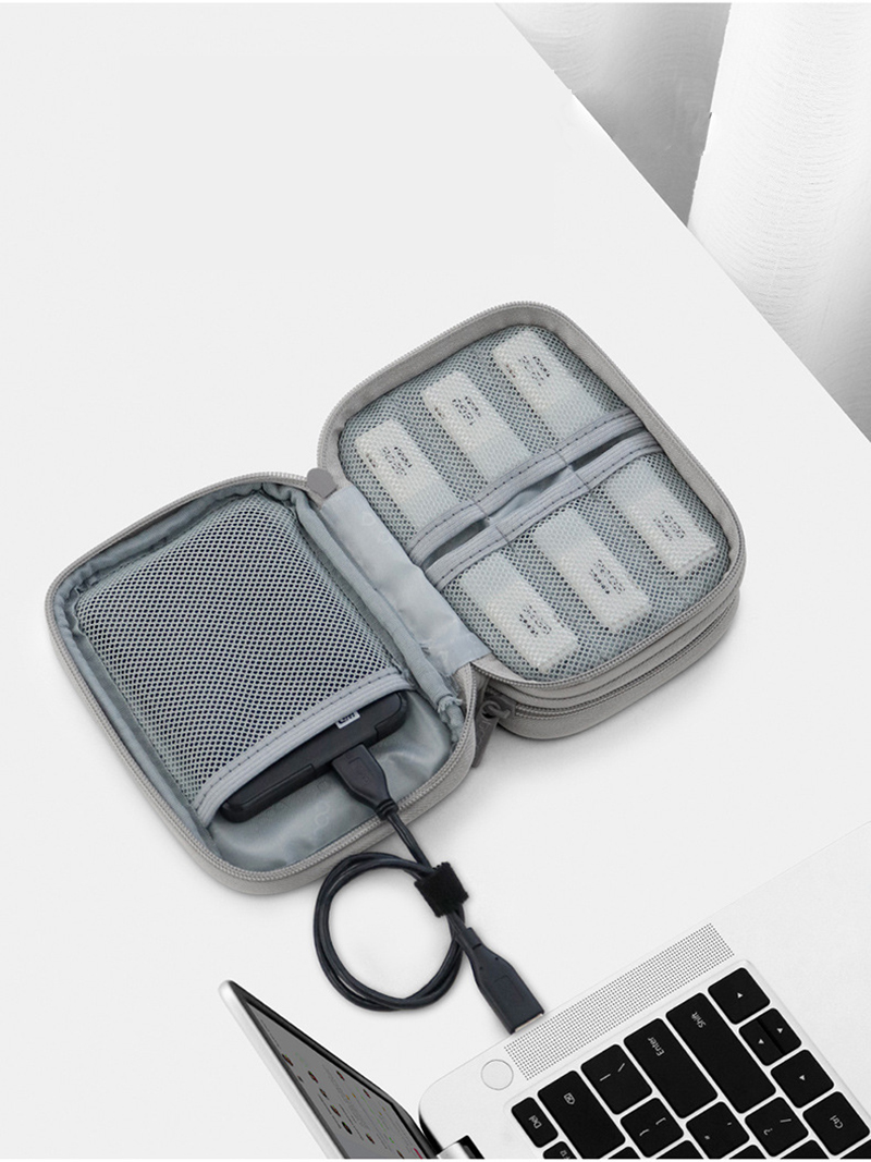 PU Leather Dual Layer External Hard Disk Organizer Bag 2.5 inches Hard ...