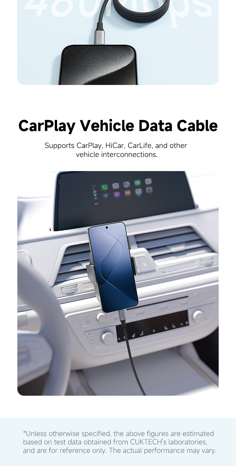 CUKTECH 240W 6A Braided Magnetic Cable Type-C to Type-C Fast Charging ...