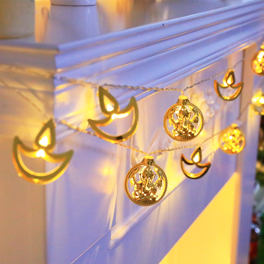 Deepavali Light 2M 10LED Diwali Light Iron Diya Lamp Fairy Lights ...