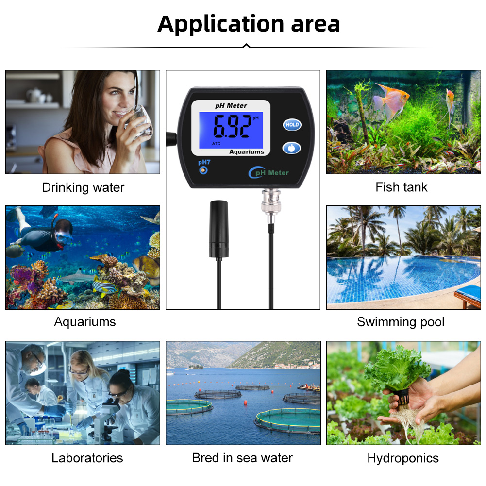 YAGO Digital pH Meter with ATC, Backlit Display & Hold Function for ...