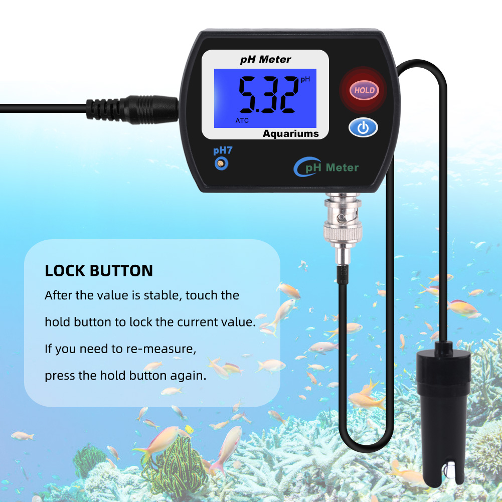 YAGO Digital pH Meter with ATC, Backlit Display & Hold Function for ...