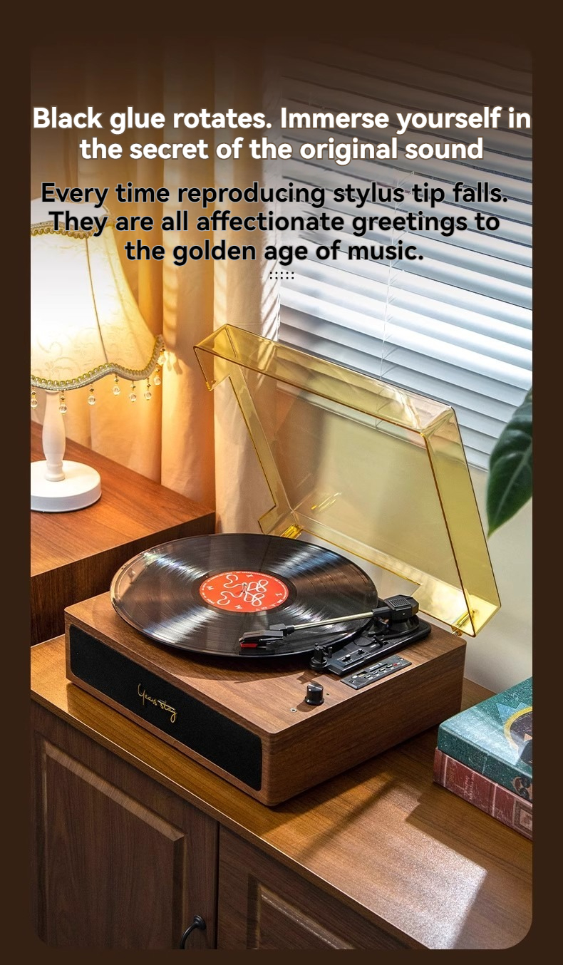 Middix Vinyl Record Player Bluetooth Speaker Built-in Speaker with USB ...