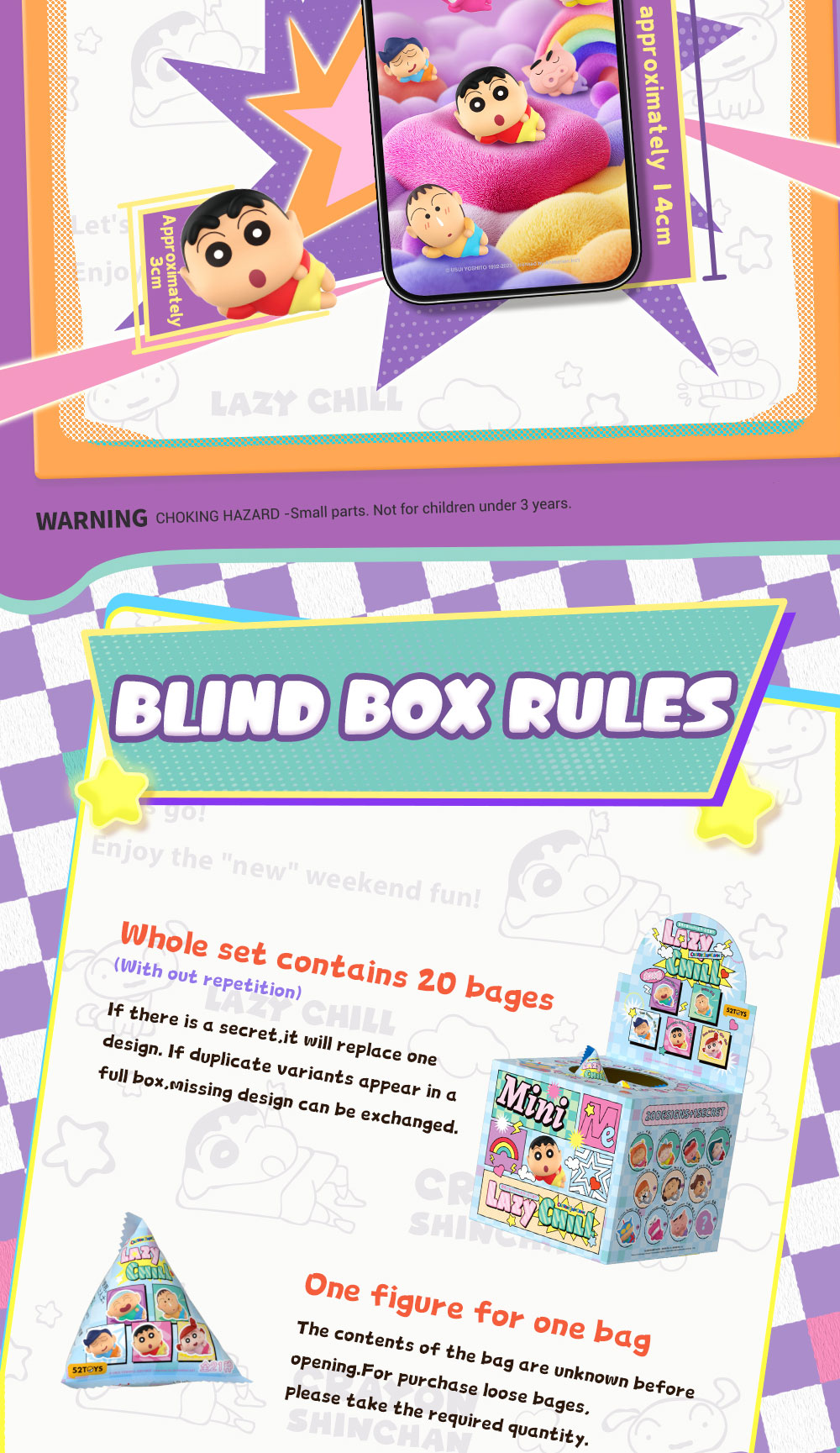 52TOYS Crayon Shin-chan MiniMe Series-Lazy Chill Series Blind Box ...