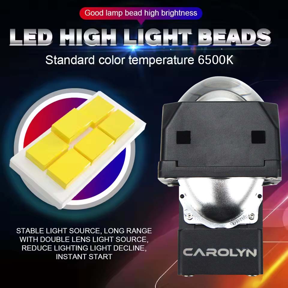 CAROLYN 1.5 Inch Matrix Projector Mini Lens High Low Beam LED Light ...