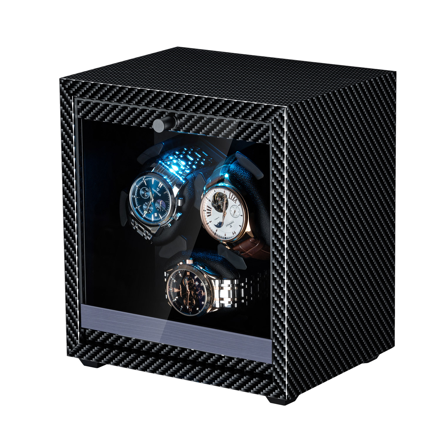 (Local delivery) Carbon Fiber Automatic Watch Winder with LED Light, 6/ ...