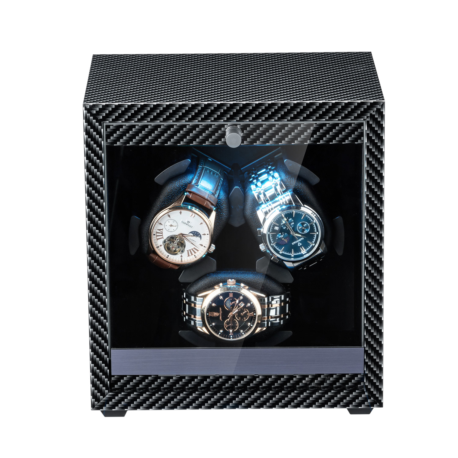 (Local delivery) Carbon Fiber Automatic Watch Winder with LED Light, 6/ ...