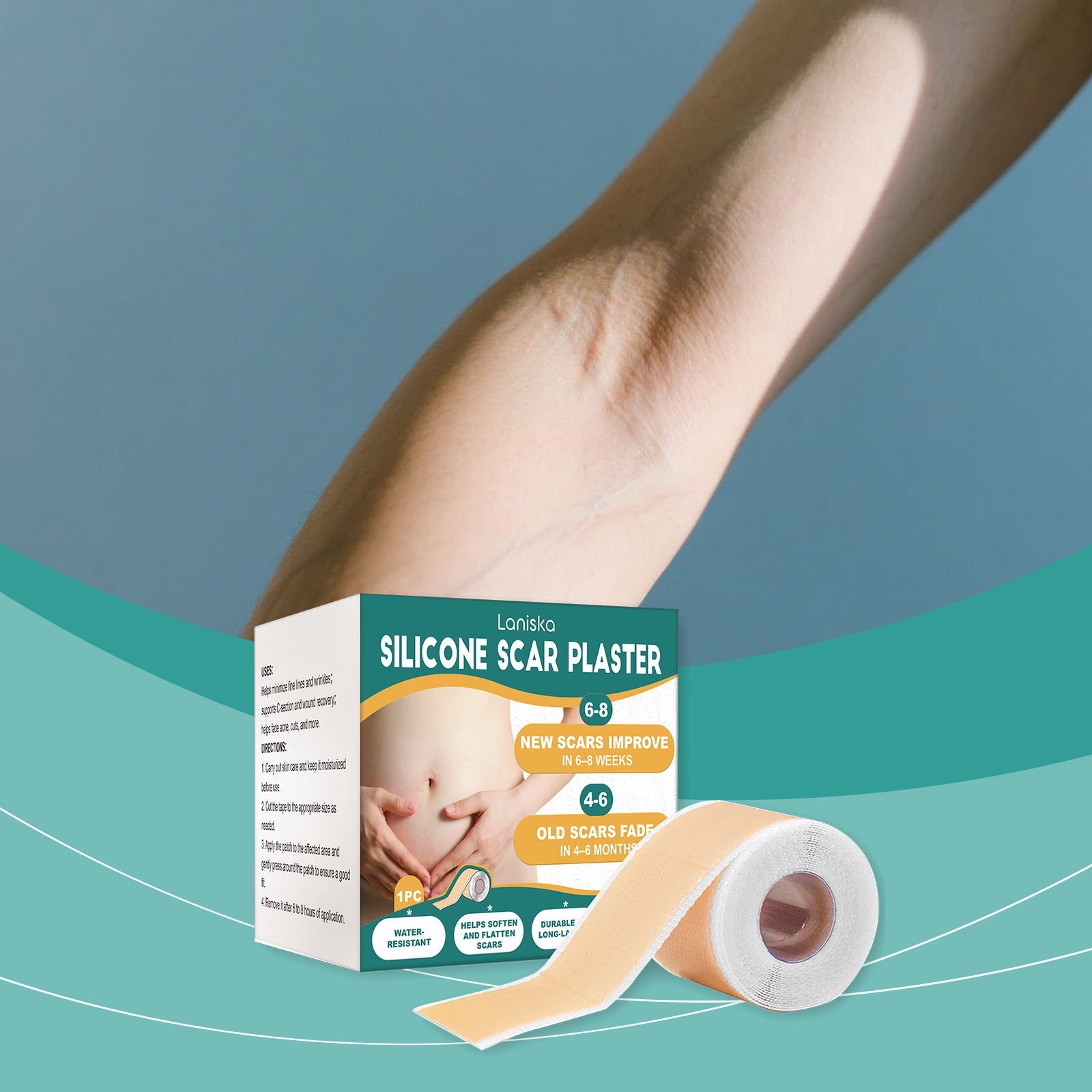 Silicone-Based Scar Patch Recommended for Surgical, Acne, and Burn Scar ...