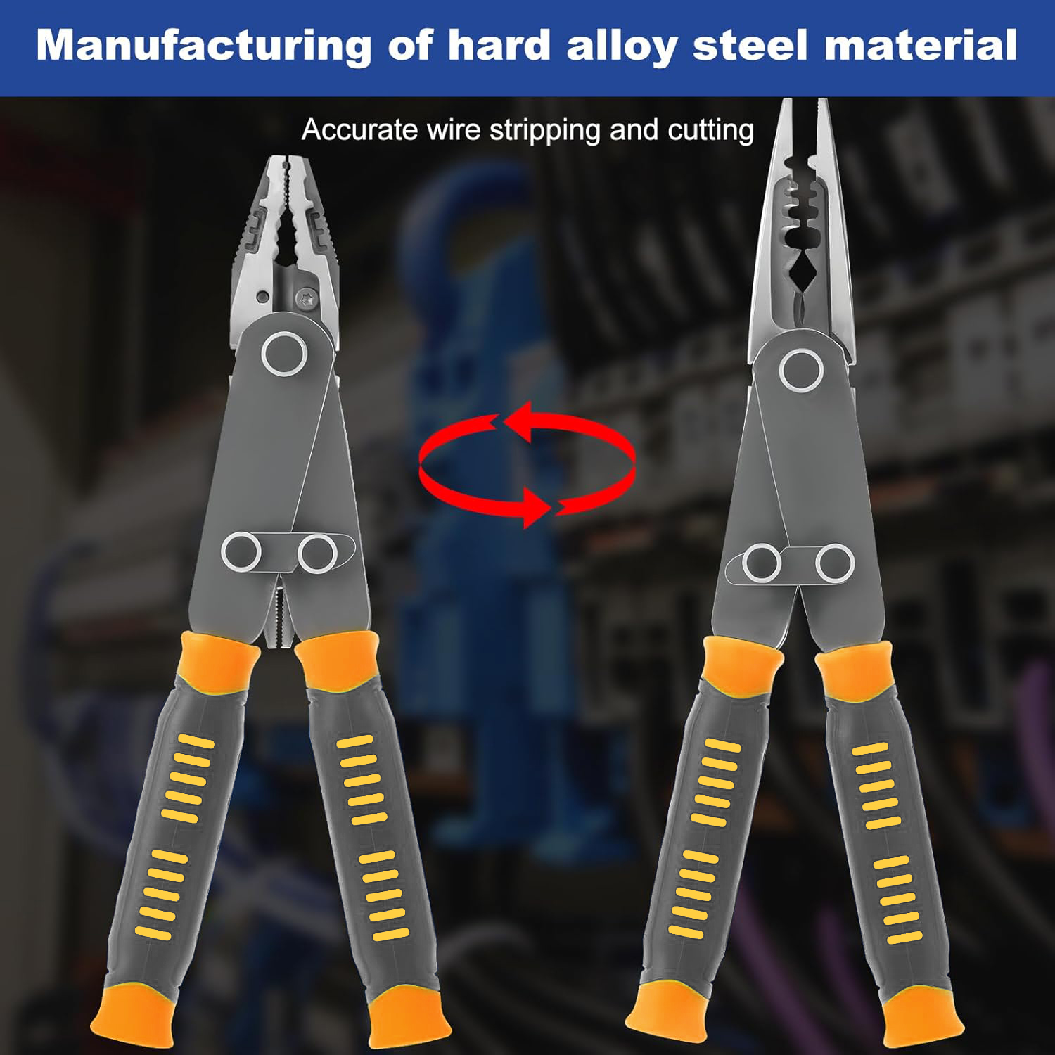 One Piece Multi-Functional Adjustable Wire Stripper Pliers Ergonomic ...