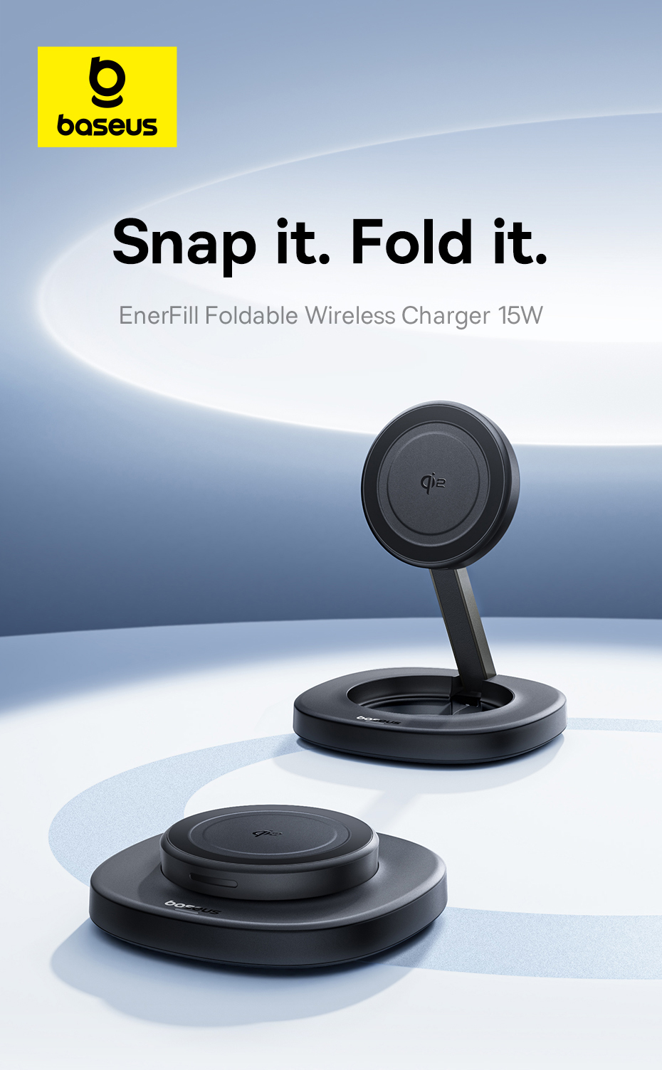 Baseus EnerFill FF11 Foldable Wireless Charger 15W Qi2 Certified ...