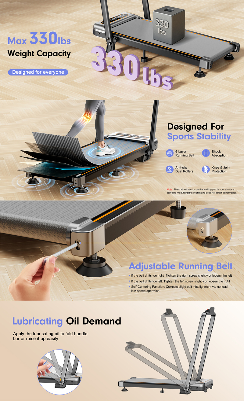 Luckinmall Walking Treadmill Indoor Running Walking Pad Foldable Smart ...