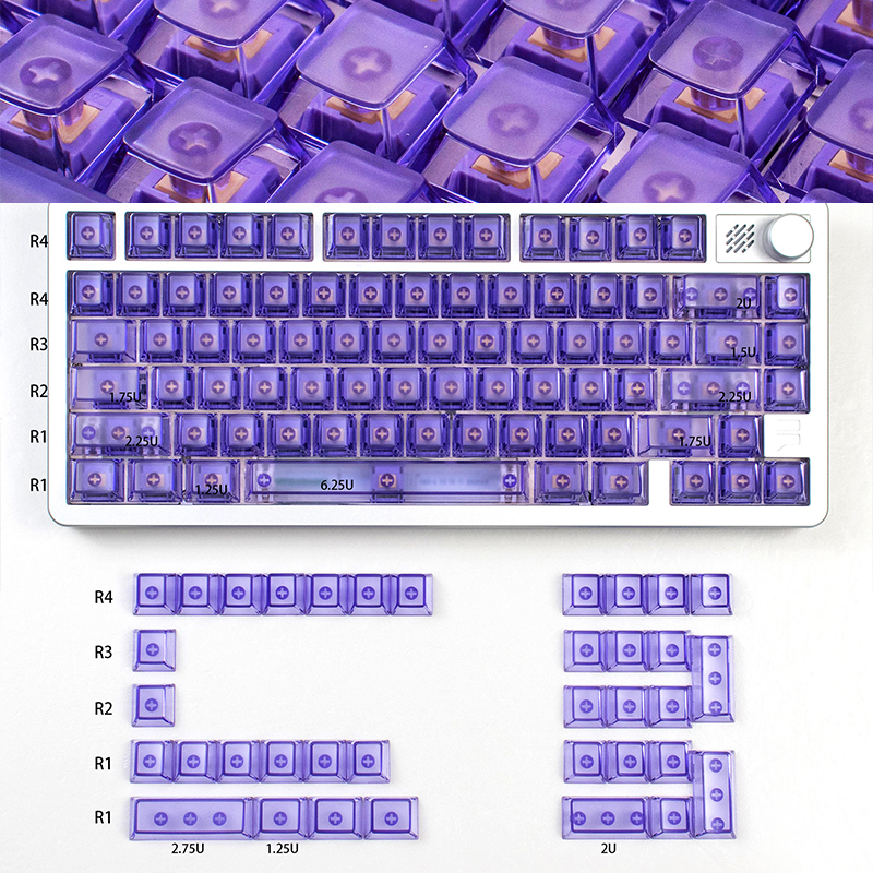 Matte Transparent No Font Keycaps 108Keys/Set PC Cherry Profile Custom ...