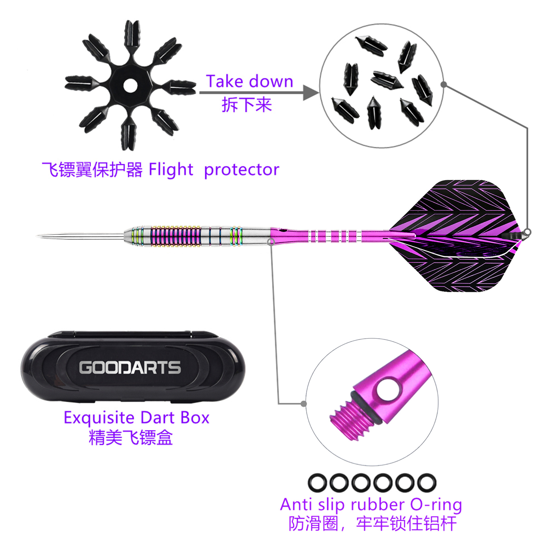 GOODARTS 90% Tungsten Professional Darts 21 Grams Dart Barrel Weight ...