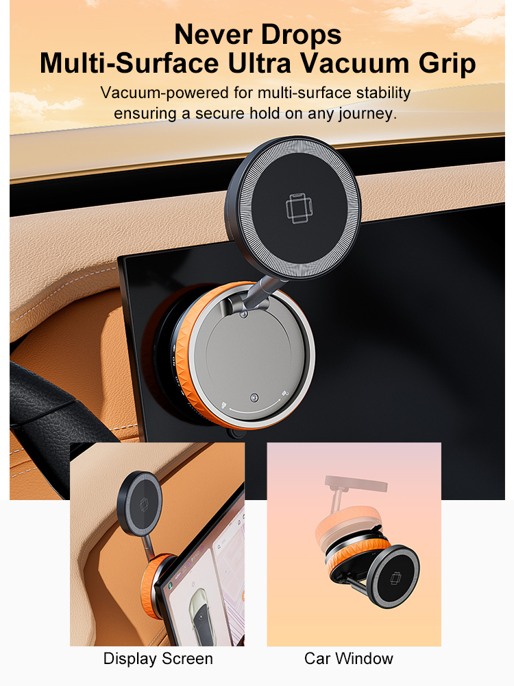 Lemorele Magnetic Car Suction Phone Stand 15W Wireless Magsafe Fast ...