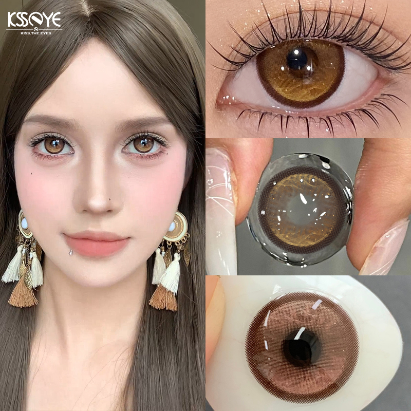 [Doll Eyes &PowerLens] 2pcs Contact Lens Yearly Gilded Tides Brown/Blue ...