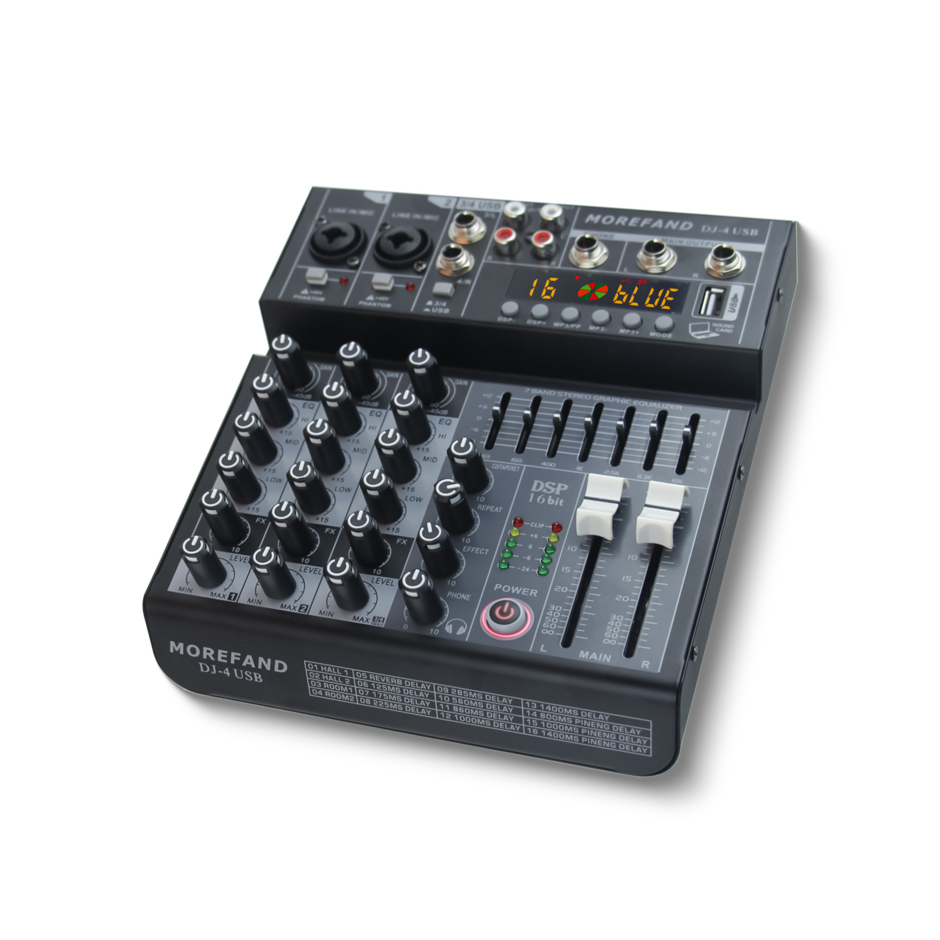 MOREFAND Bluetooth 6/8/4 Channel Audio Mixer EQ 99dsp Bluetooth ...
