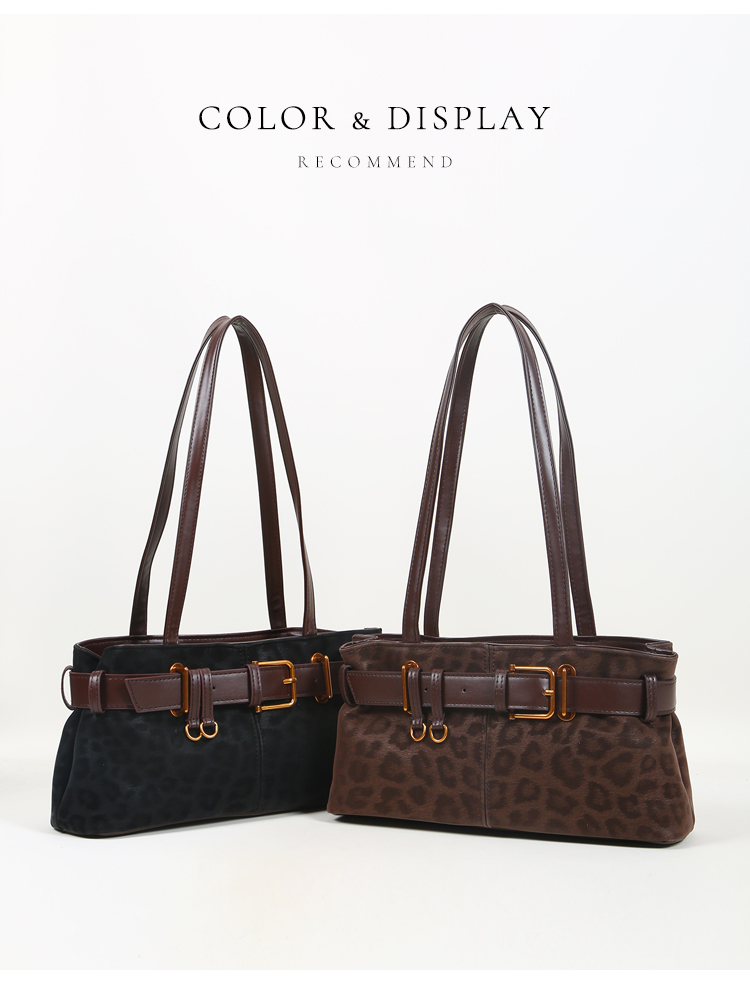 Caidre Leopard Print Baguette Bag Female Large Capacity Shoulder Armpit ...