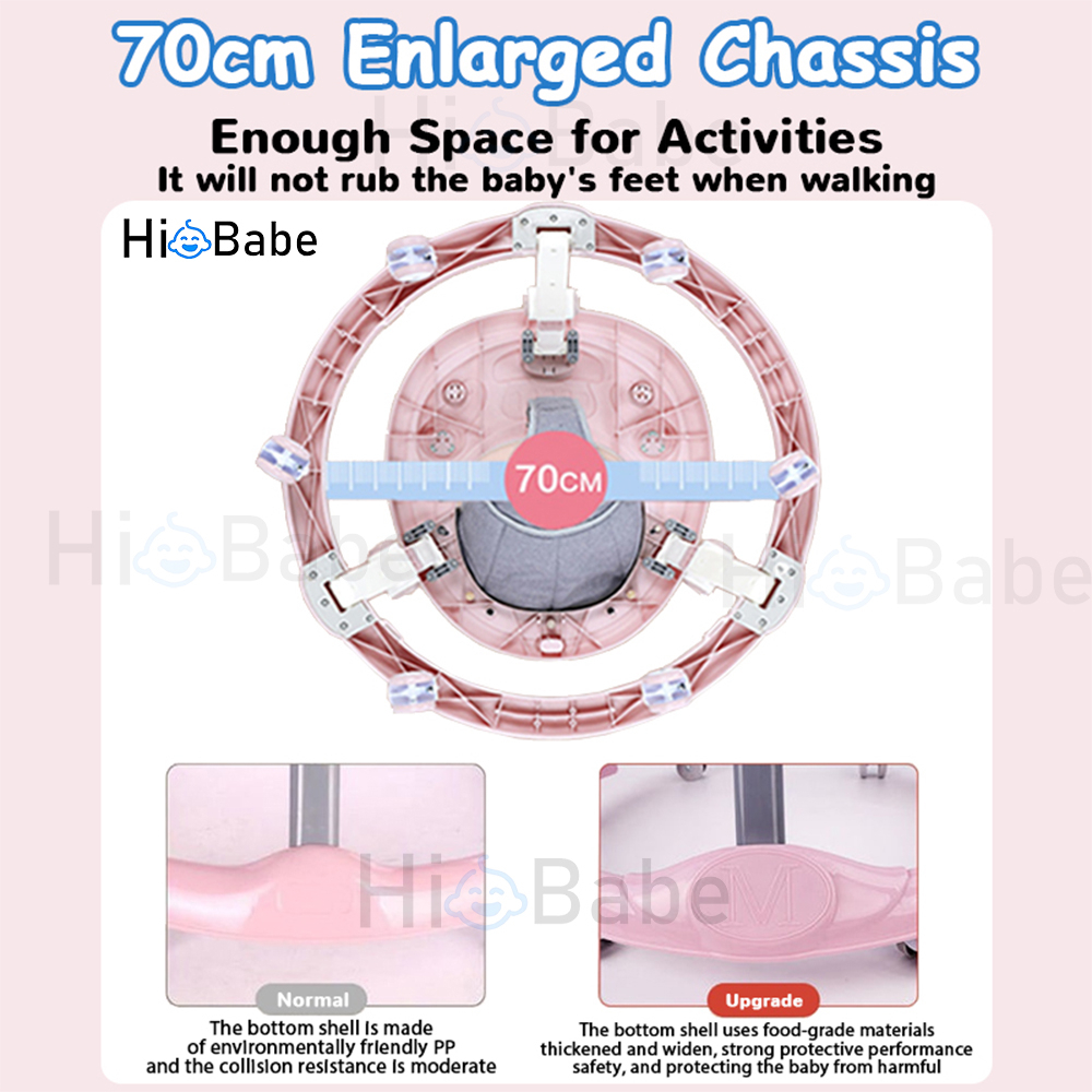 Beige Anti-fall Walker baby Foldable Anti-O-Leg with Music Height ...