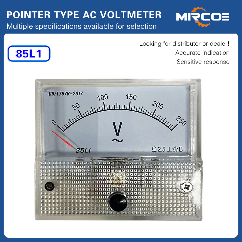 MIRCOE 85C1 AC 250V Pointer Voltage Meter For Electrical Control Panel ...