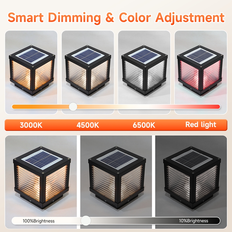 CANMEIJIA 4 Colors Solar Pillar Light Dual-drive Solar + Power ...