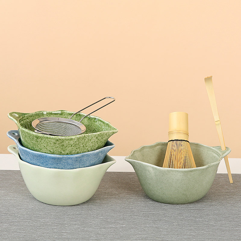 4/5 Piece Set Matcha Set, Leaf Shape Japanese Style Stoneware with ...