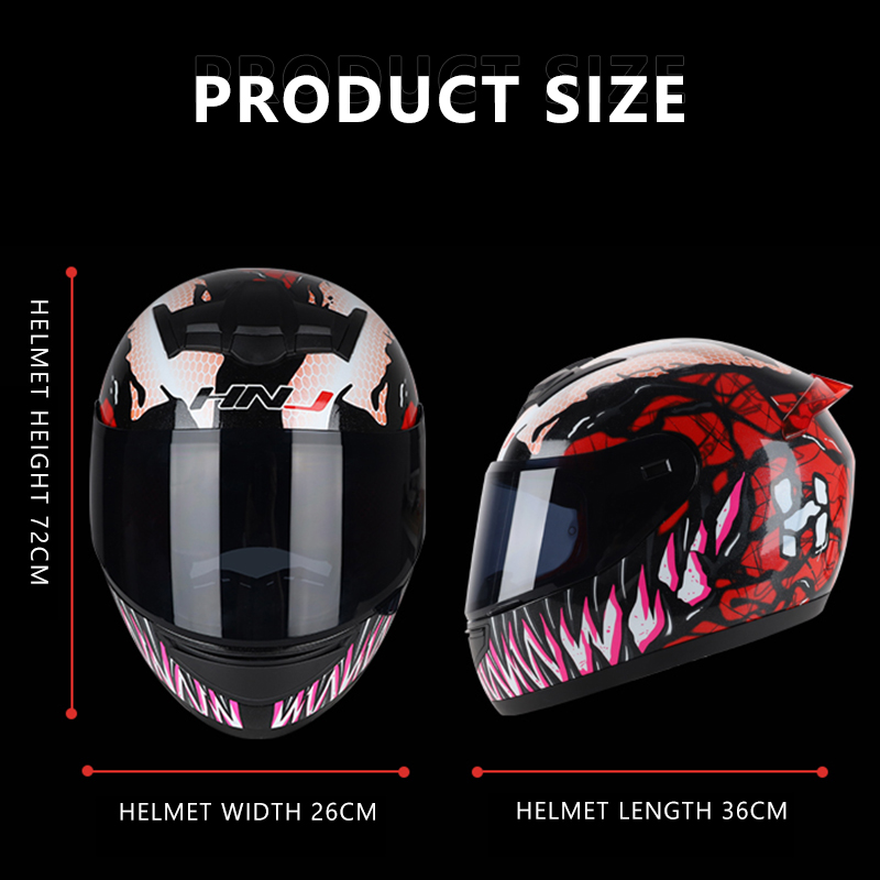 HNJ Motorcycle Full Face Helmet Scooter Helmet Riding ABS Material ...
