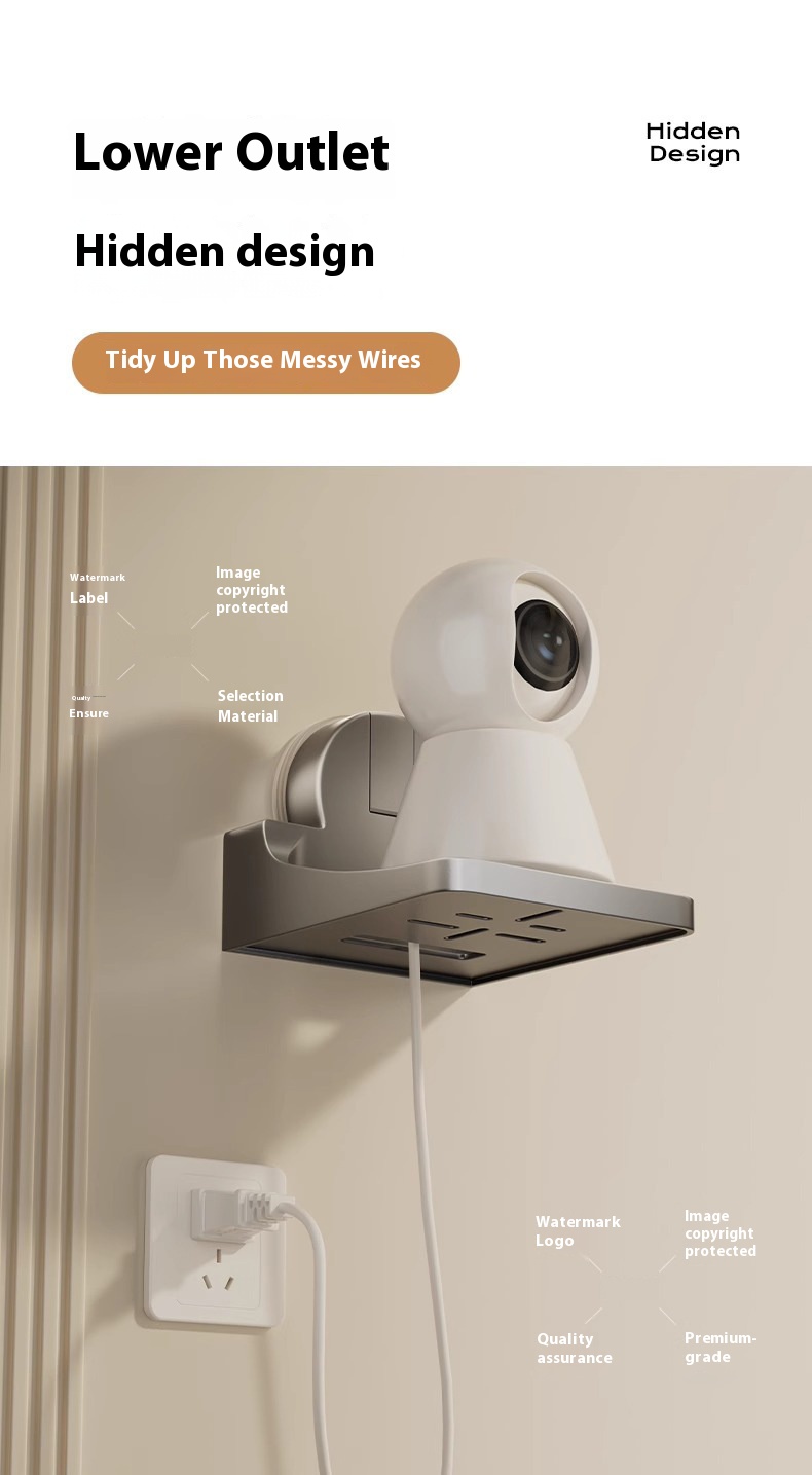 Free-Punch Suction Cup CCTV Camera Wall Mount, No-Drill Surveillance Camera Stand Space-saving ...